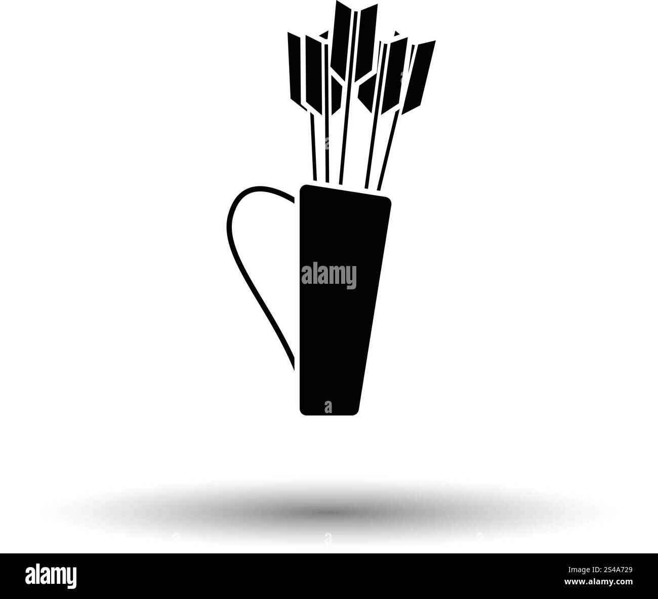 Quiver with arrows icon. White background with shadow design. Vector ...