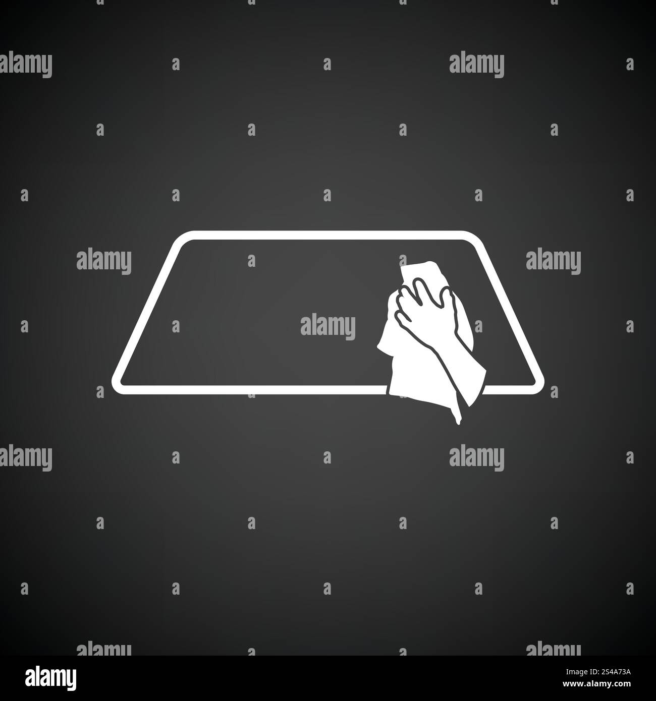 Wipe car window icon. Black background with white. Vector illustration ...