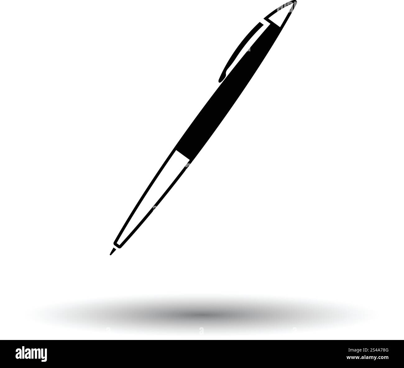 Pen icon. White background with shadow design. Vector illustration ...