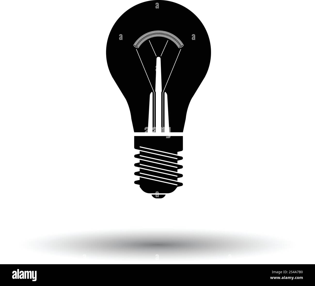 Electric bulb icon. White background with shadow design. Vector ...