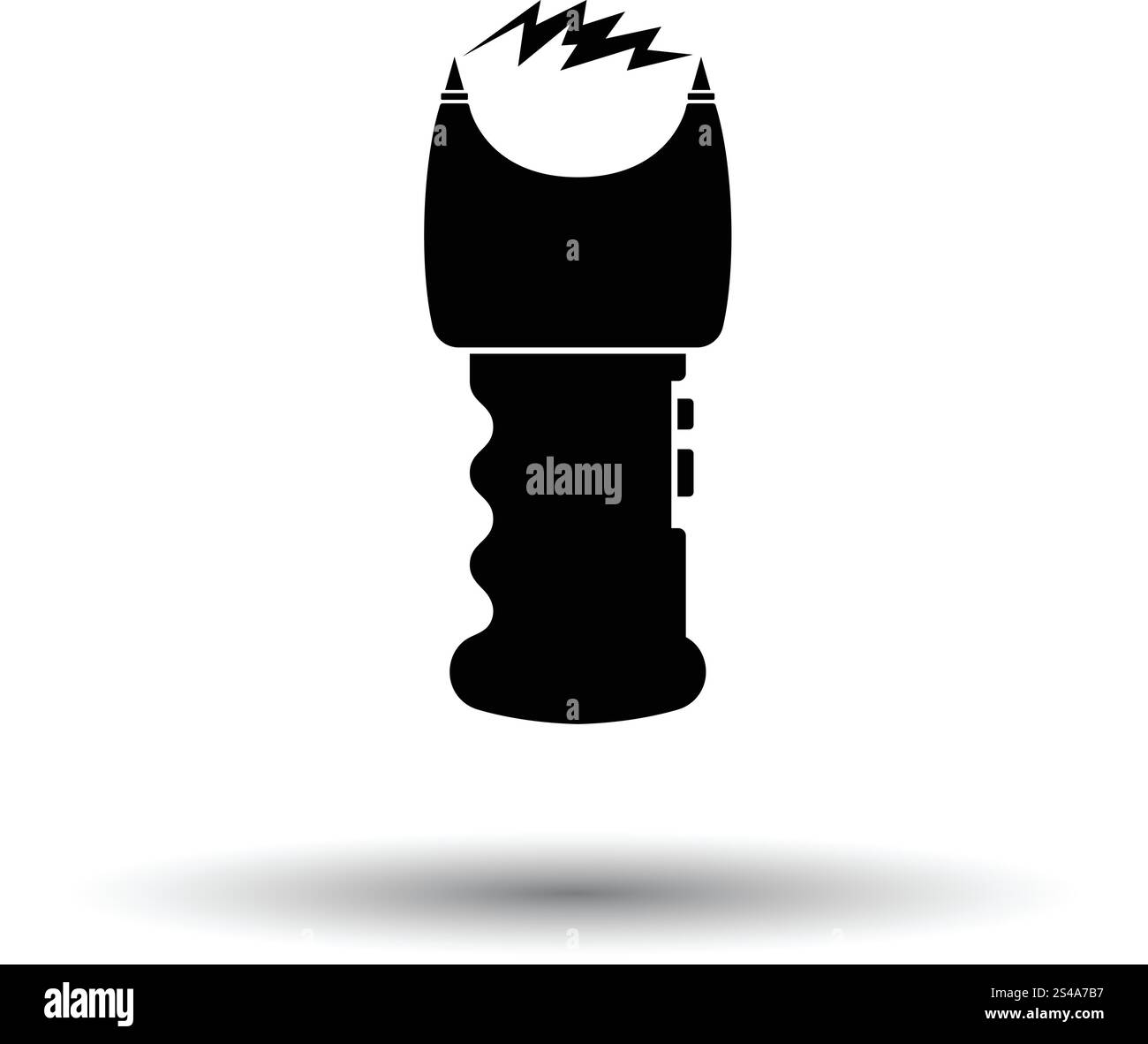 Stun gun icon. White background with shadow design. Vector illustration ...
