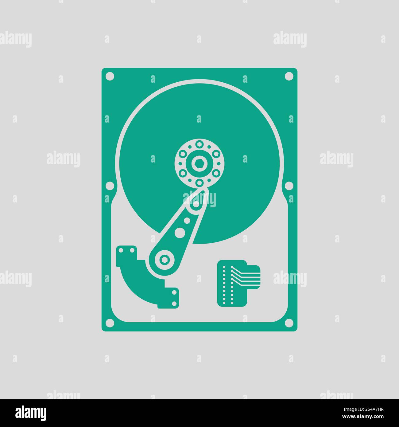 HDD icon. Gray background with green. Vector illustration Stock Vector ...
