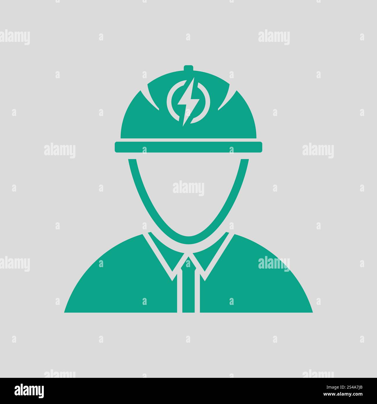 Electric engineer icon. Gray background with green. Vector illustration ...