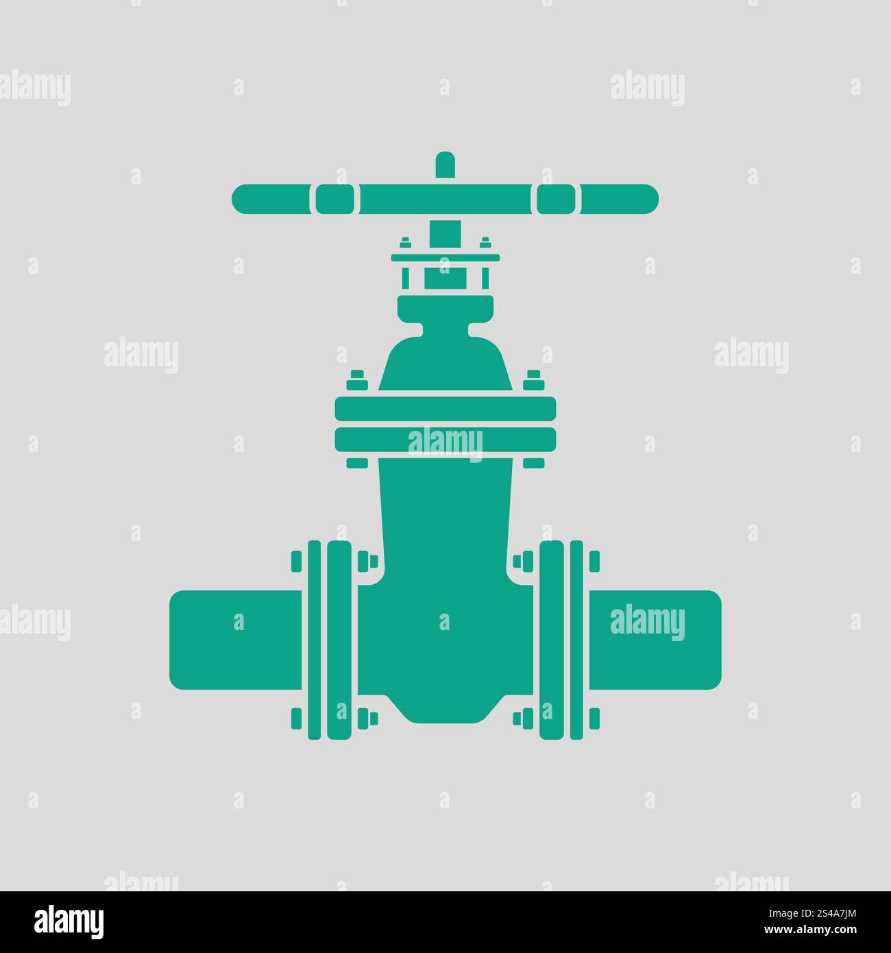 Pipe valve icon. Gray background with green. Vector illustration Stock ...