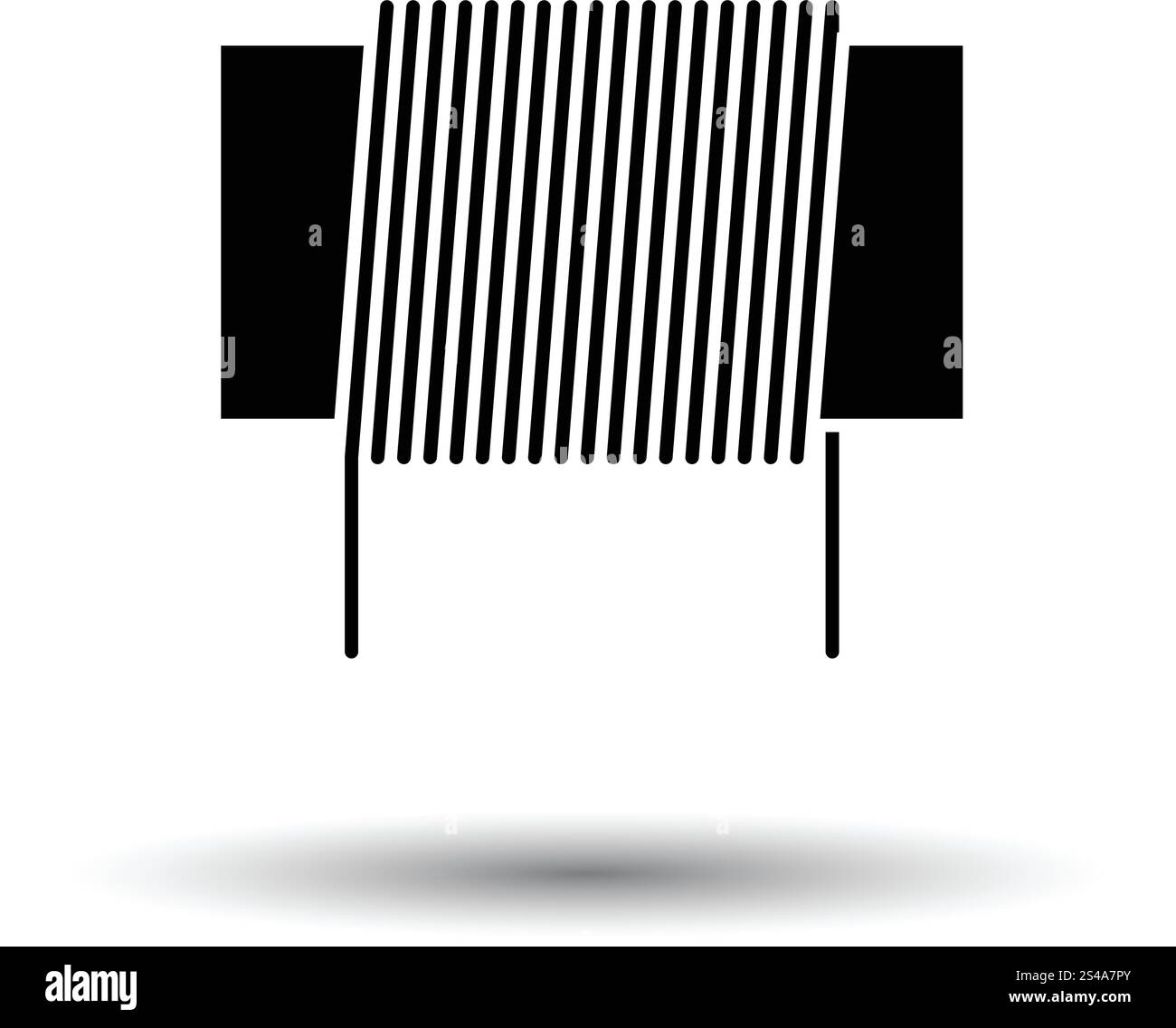 Inductor coil icon. White background with shadow design. Vector ...