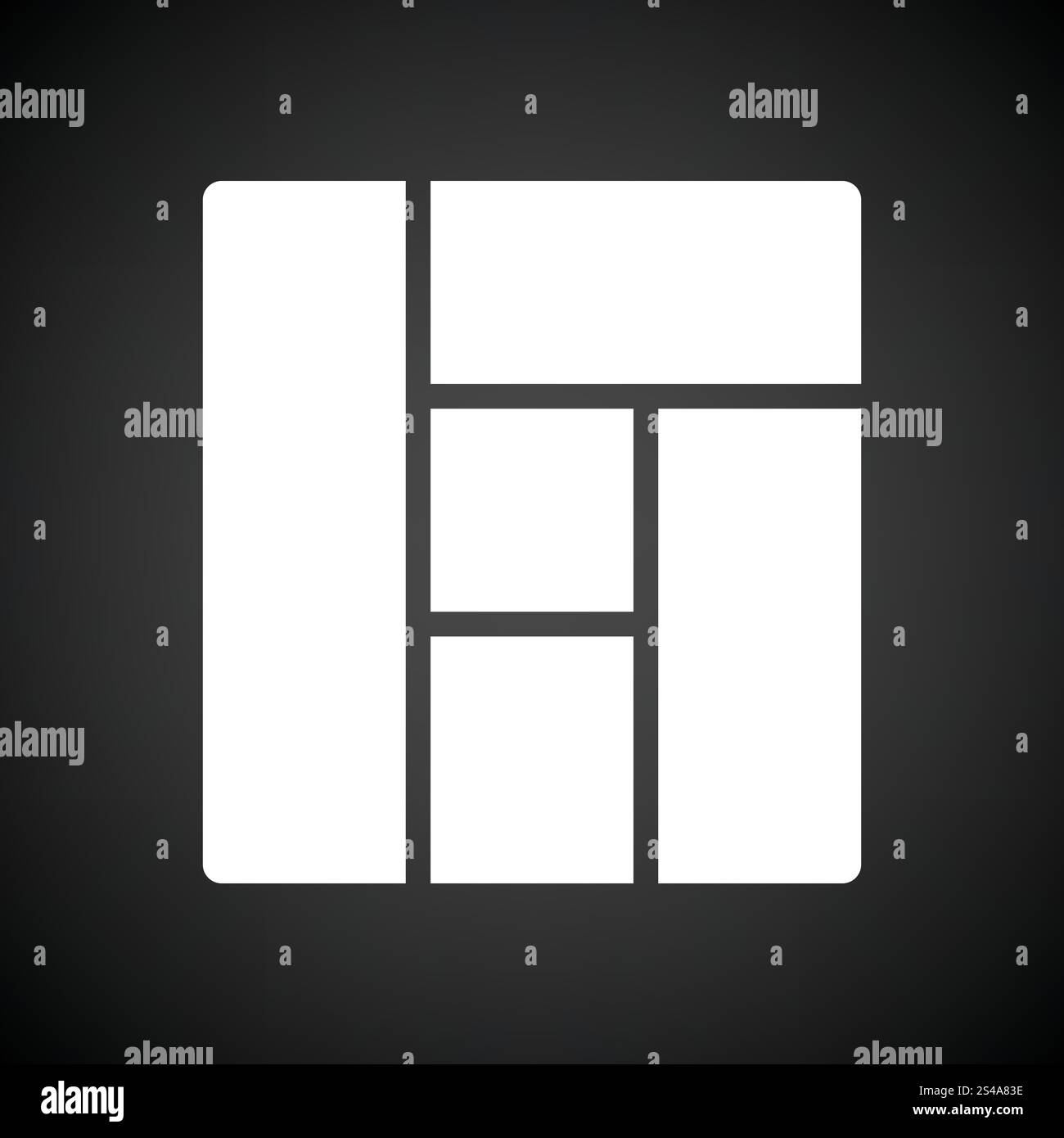 Icon of parquet plank pattern. Black background with white. Vector ...