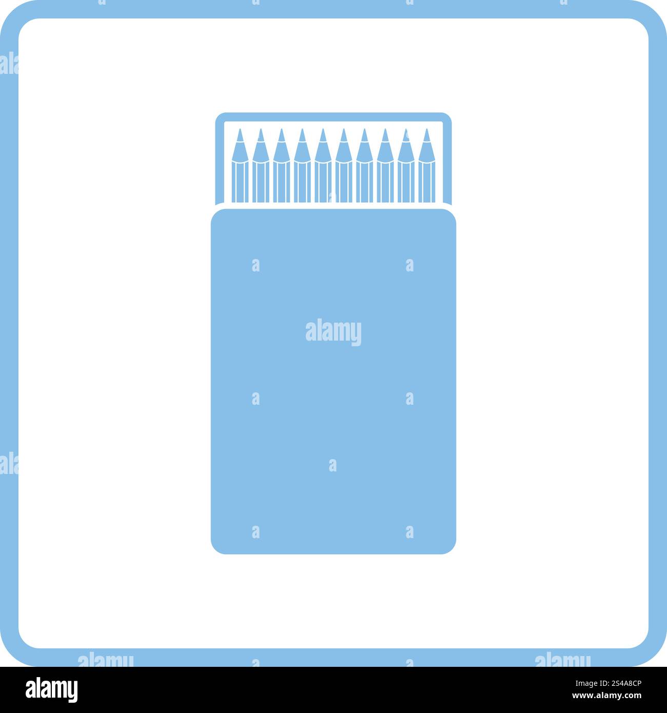 Pencil box icon. Blue frame design. Vector illustration Stock Vector ...