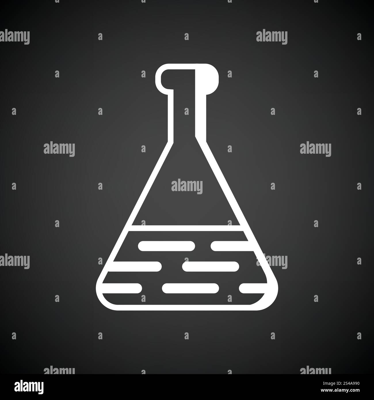 Medical flask icon. Black background with white. Vector illustration ...