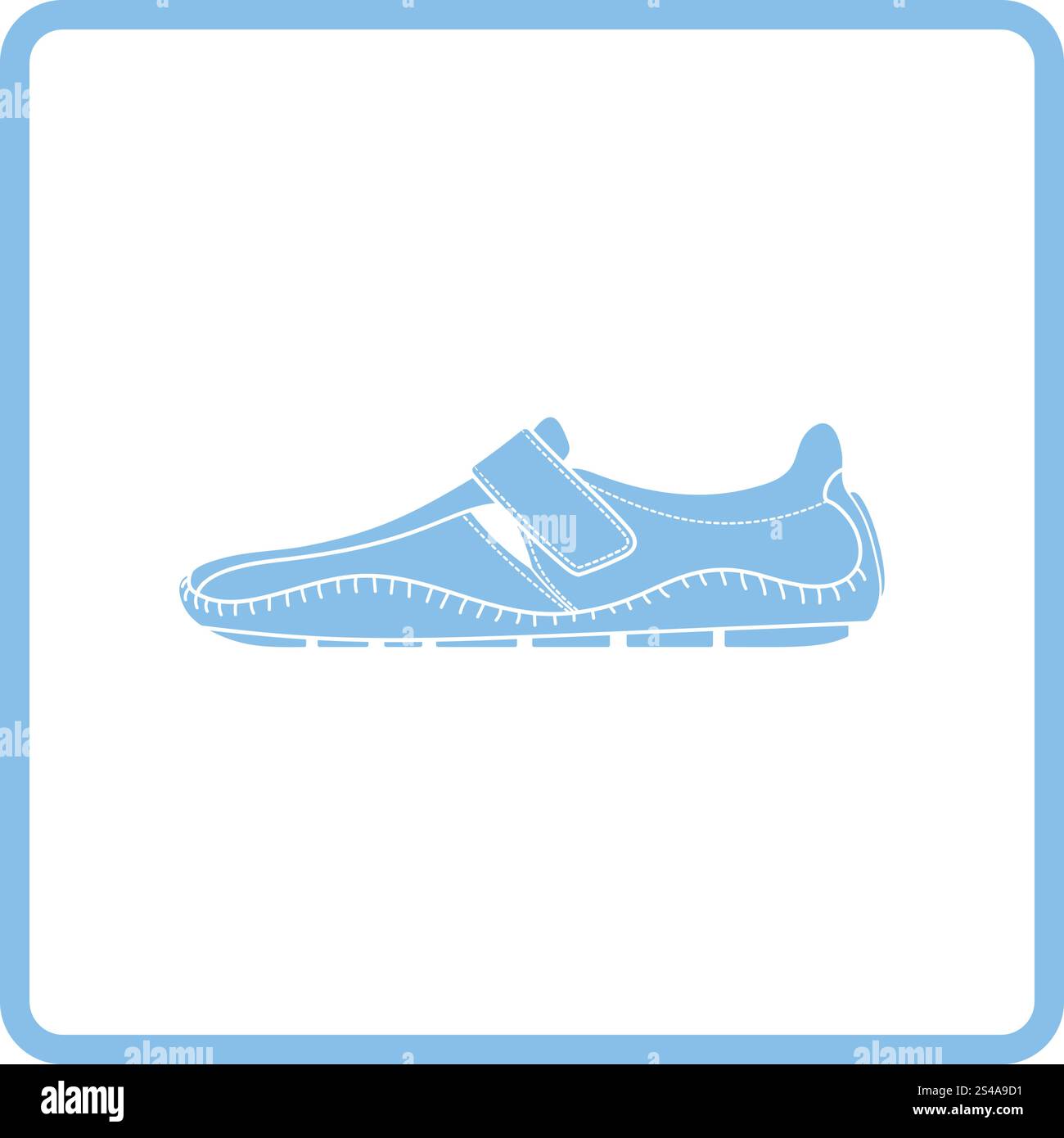 Moccasin icon. Blue frame design. Vector illustration Stock Vector ...