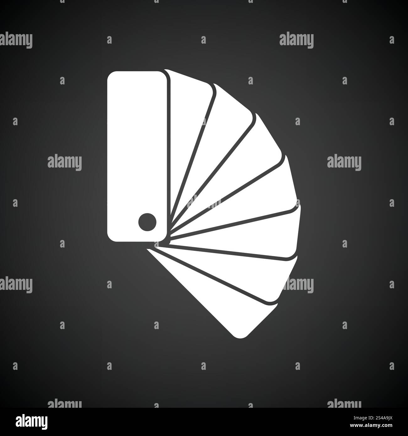 Color samples icon. Black background with white. Vector illustration ...