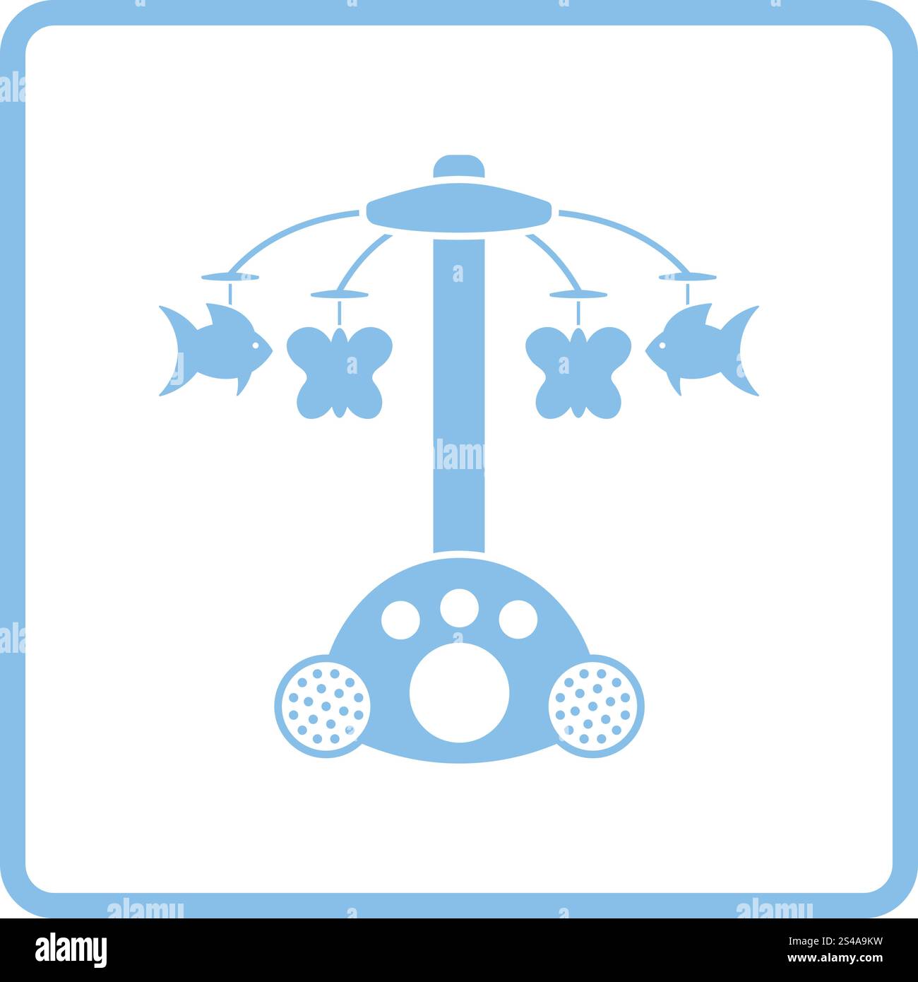 Baby carousel icon. Blue frame design. Vector illustration Stock Vector ...