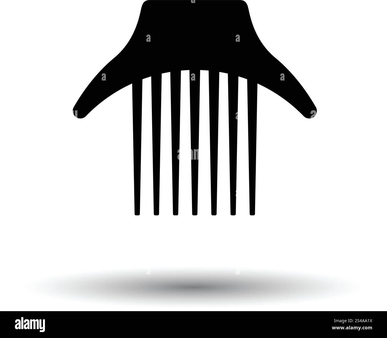 Comb icon. White background with shadow design. Vector illustration ...