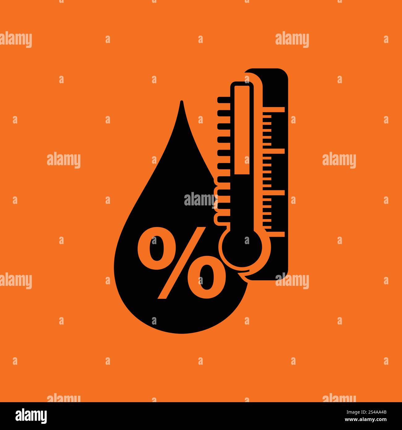 Humidity icon. Orange background with black. Vector illustration Stock ...