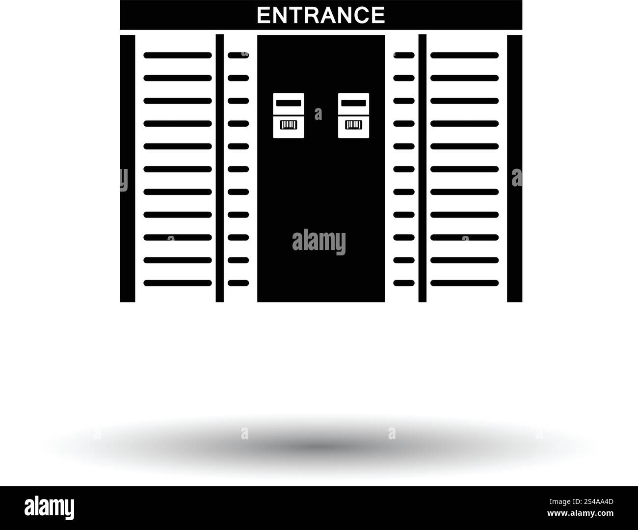 Stadium entrance turnstile icon. White background with shadow design ...