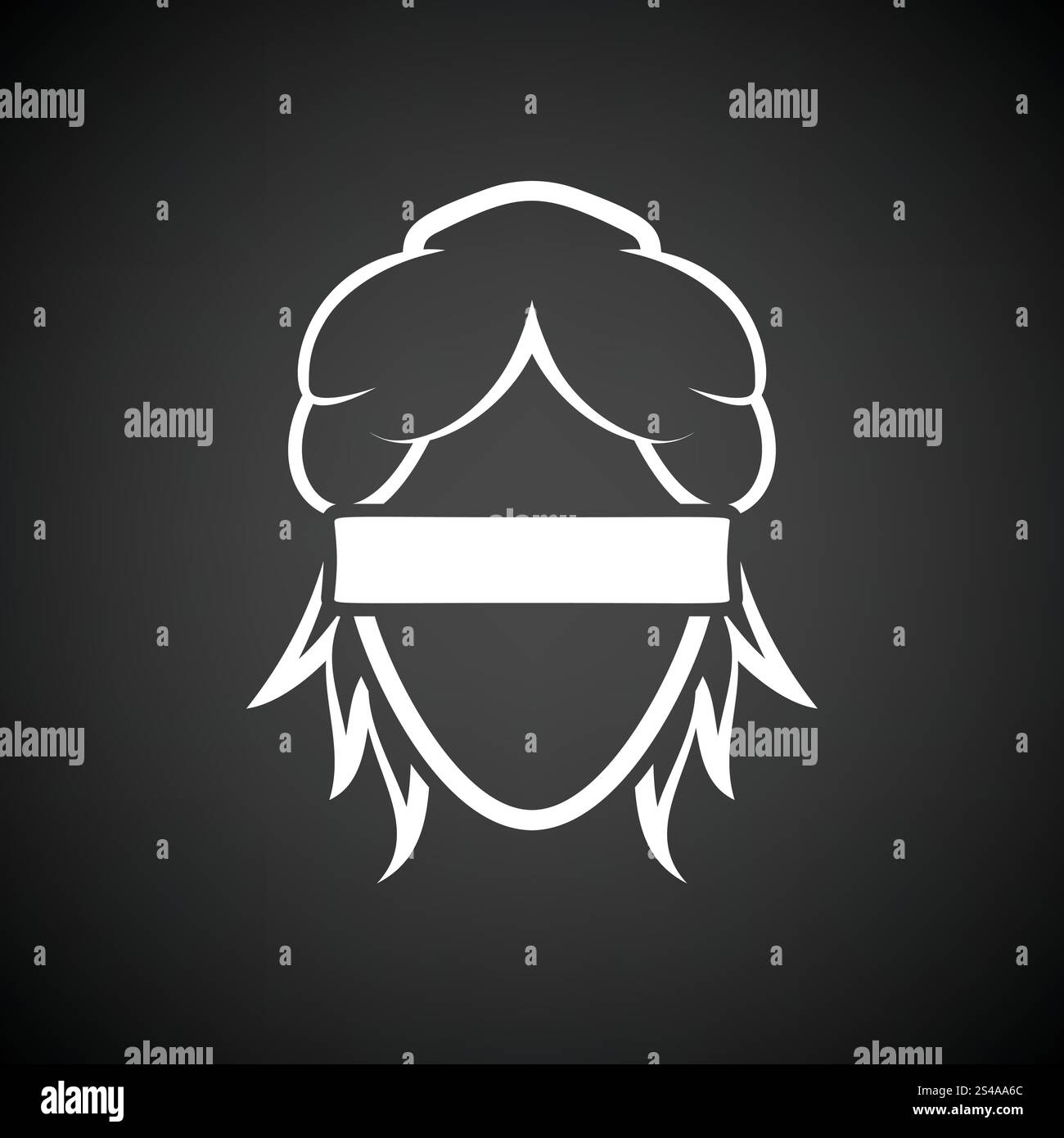 Femida head icon. Black background with white. Vector illustration ...