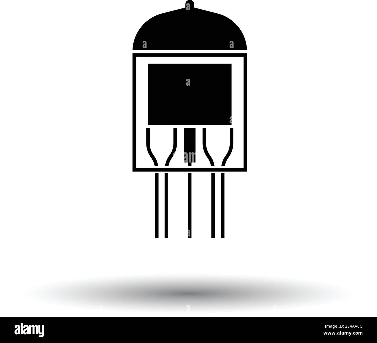 Electronic vacuum tube icon. White background with shadow design ...
