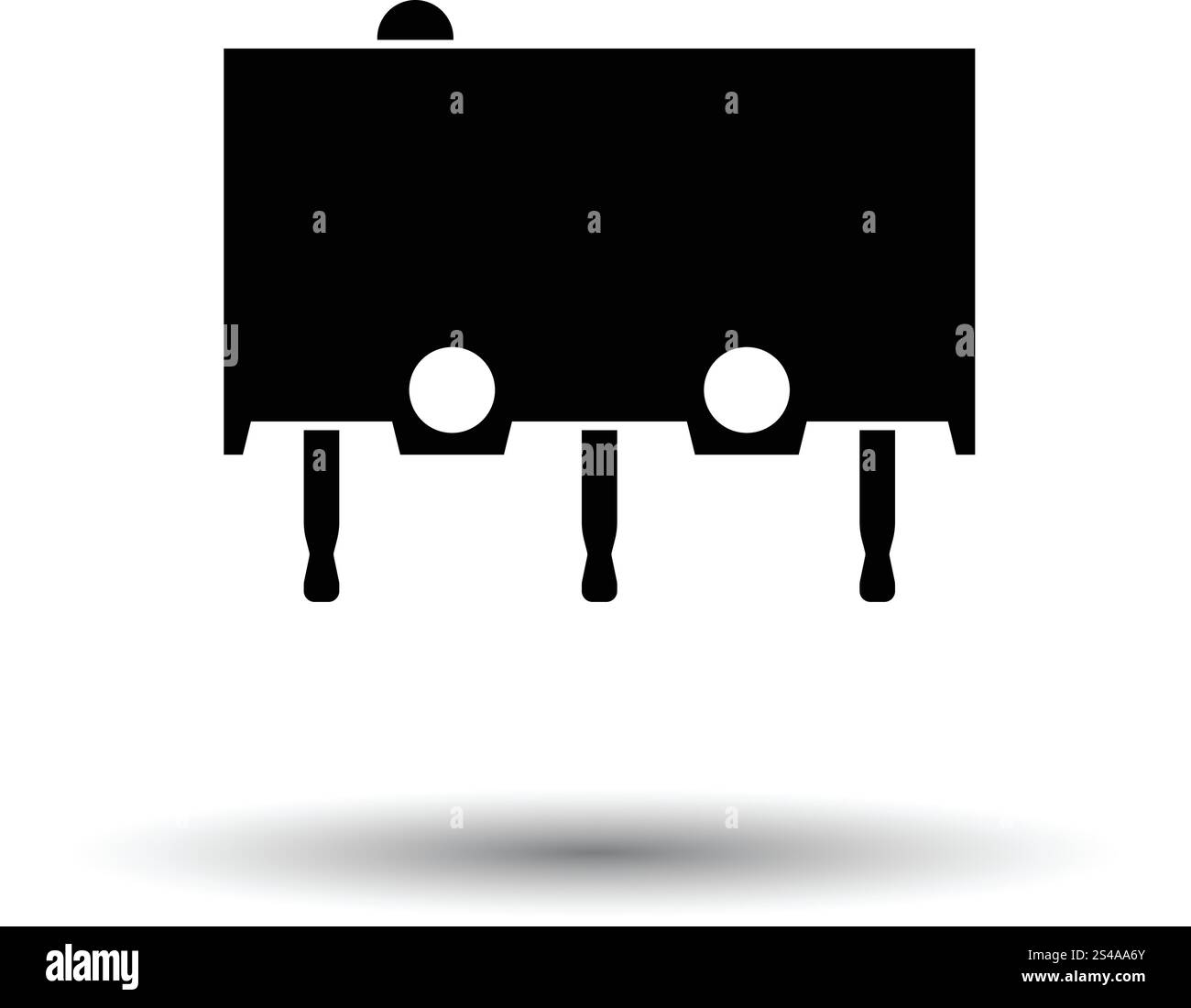 Micro button icon icon. White background with shadow design. Vector ...