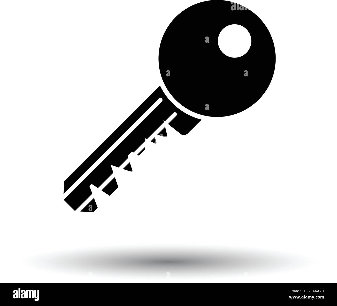 Key icon. White background with shadow design. Vector illustration ...