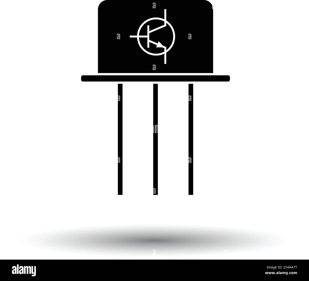 Transistor icon. White background with shadow design. Vector ...
