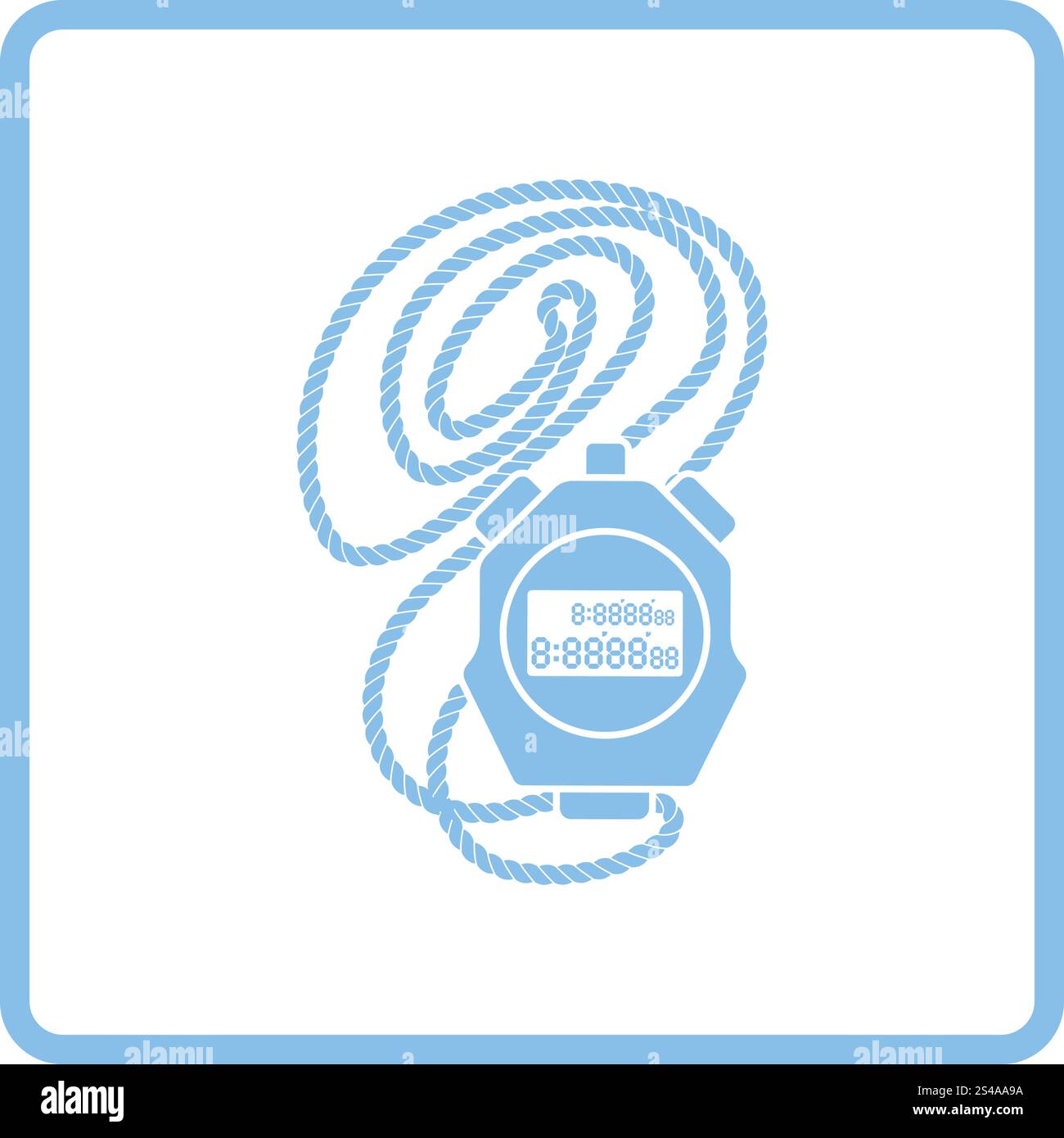 Coach stopwatch icon. Blue frame design. Vector illustration Stock ...
