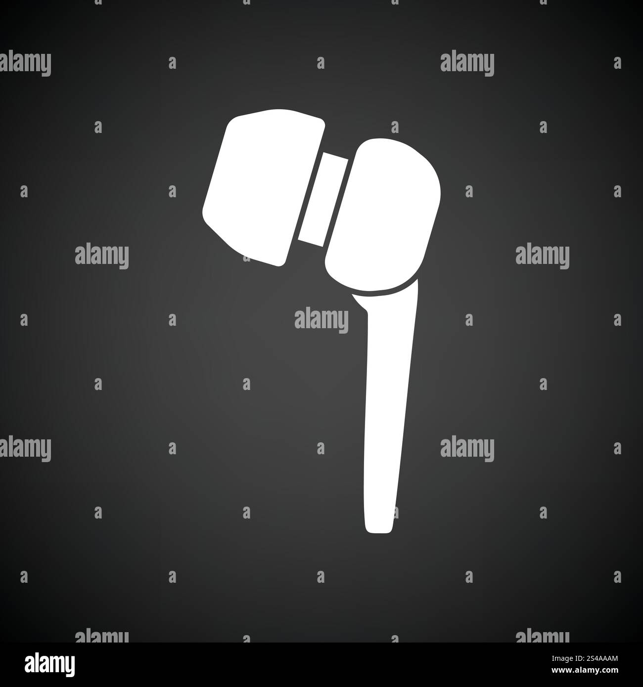 Headset icon. Black background with white. Vector illustration Stock ...