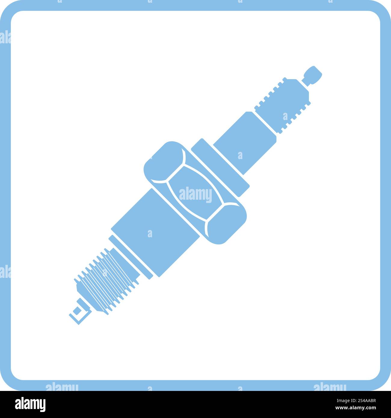 Spark plug icon. Blue frame design. Vector illustration Stock Vector ...