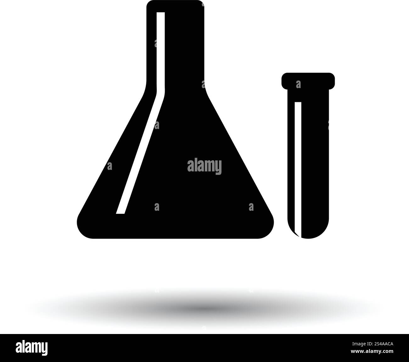 Chemical bulbs icon. White background with shadow design. Vector ...