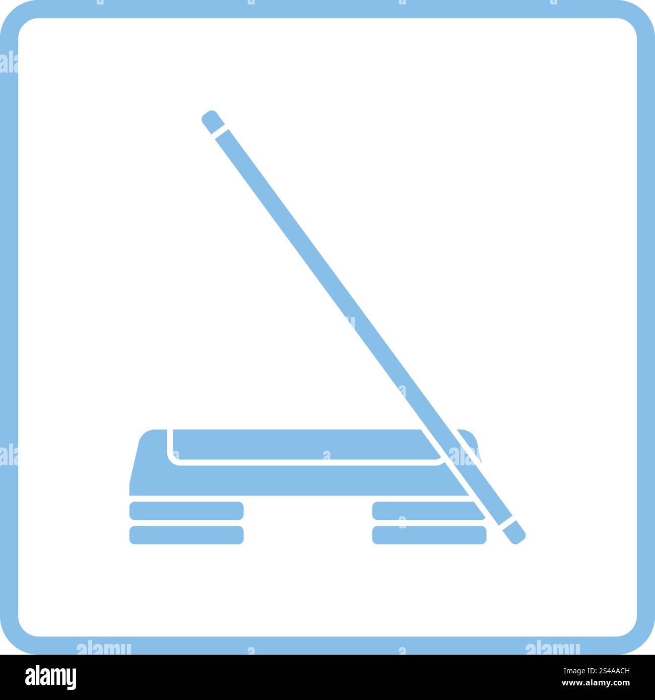 Step board and stick icon. Blue frame design. Vector illustration Stock ...
