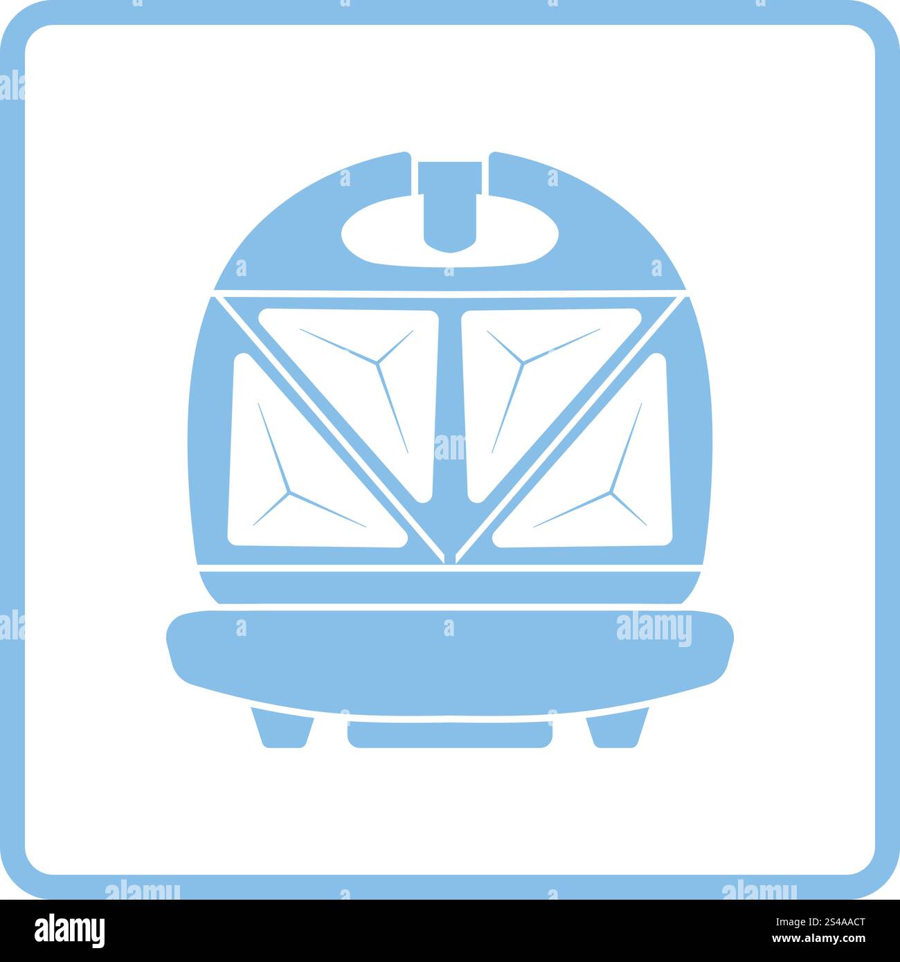 Kitchen sandwich maker icon. Blue frame design. Vector illustration ...