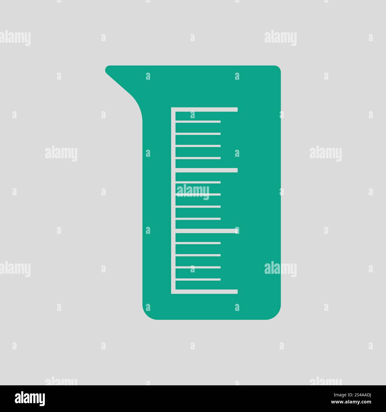 Icon of chemistry beaker. Gray background with green. Vector ...