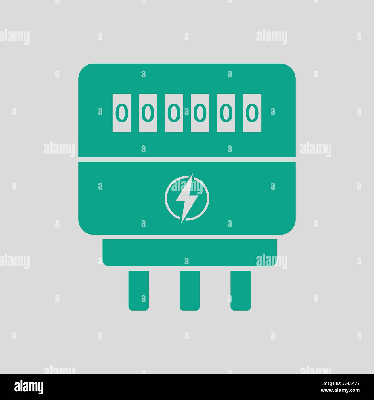 Electric meter icon. Gray background with green. Vector illustration ...