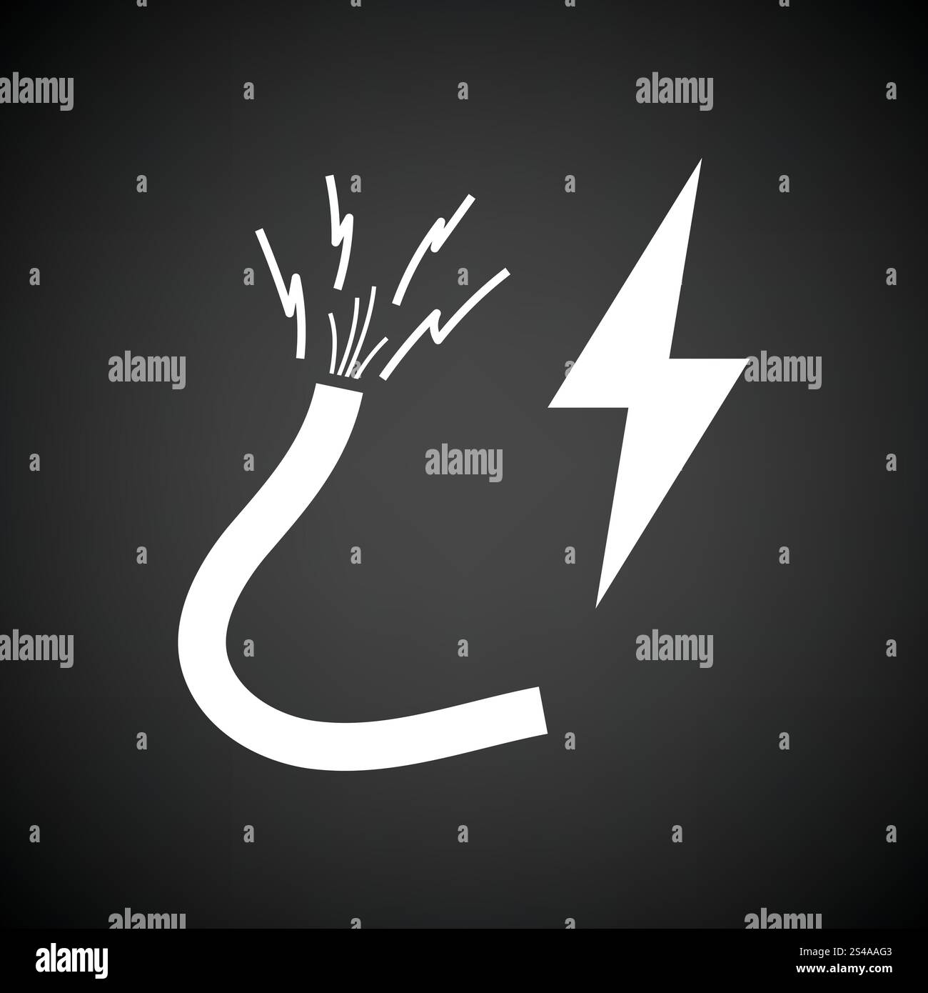 Icon of Wire . Black background with white. Vector illustration Stock ...