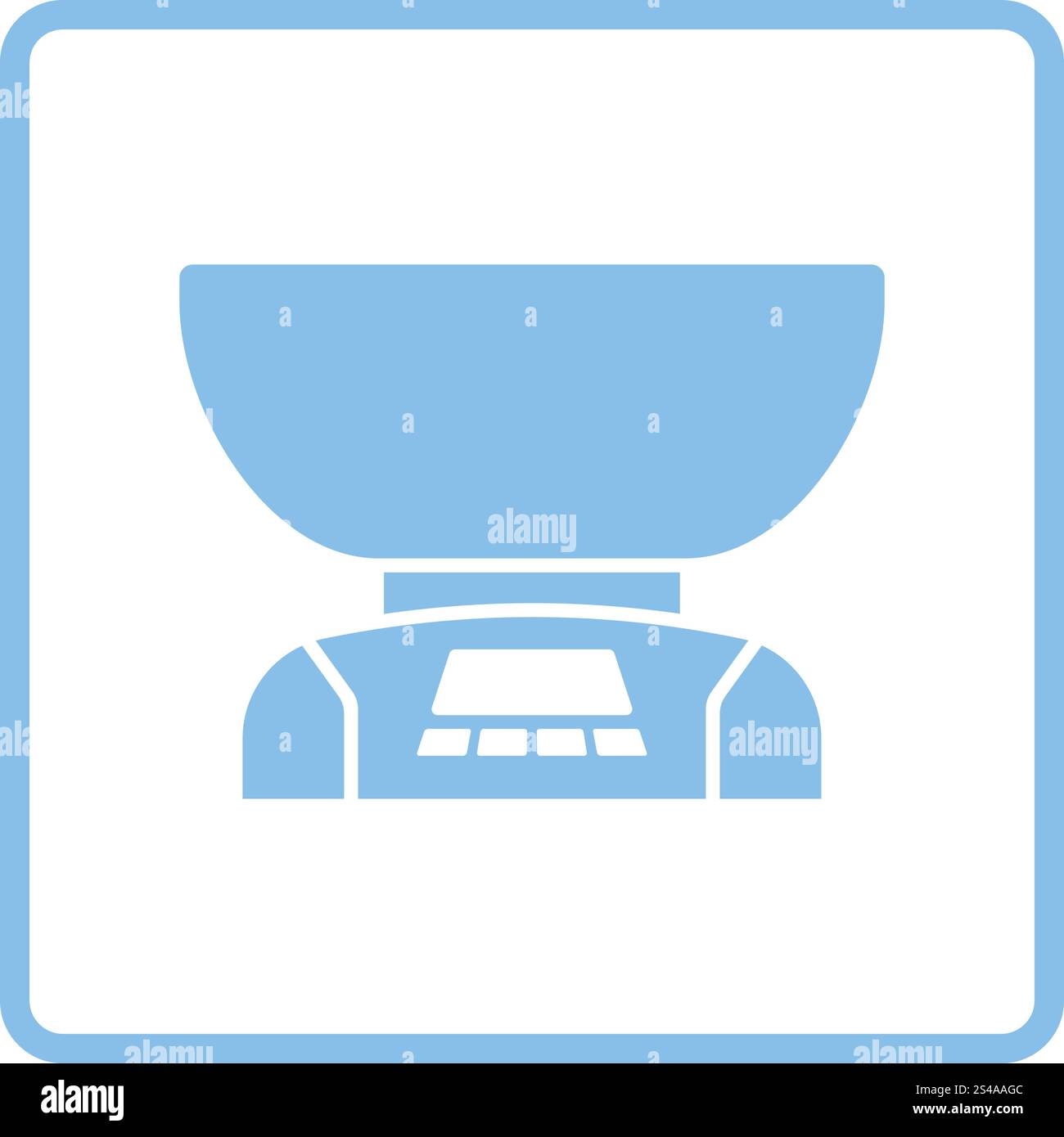 Kitchen electric scales icon. Blue frame design. Vector illustration ...