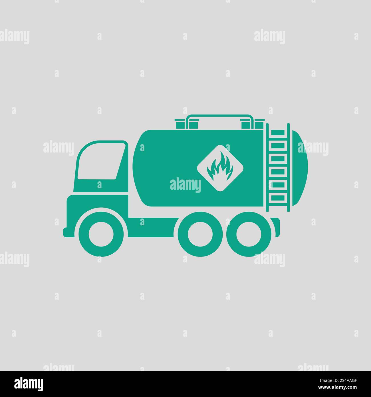 Fuel tank truck icon. Gray background with green. Vector illustration ...
