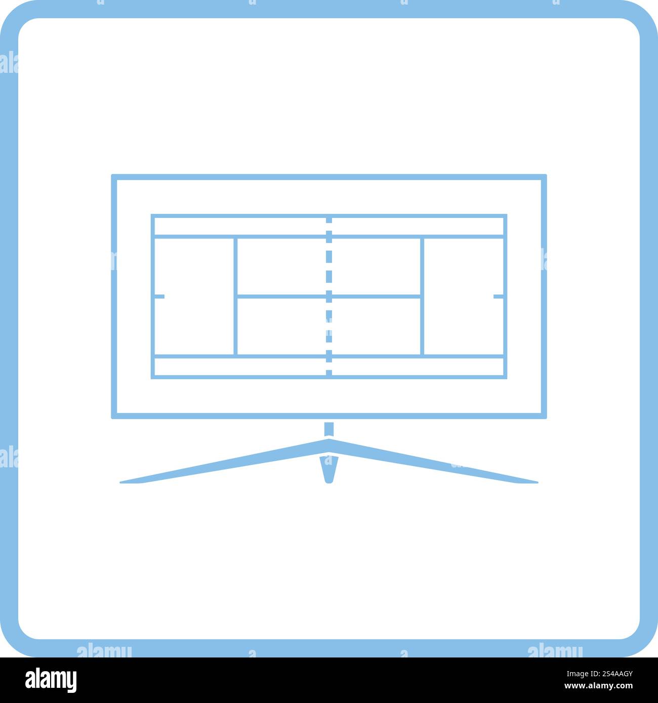 Tennis TV translation icon. Blue frame design. Vector illustration ...