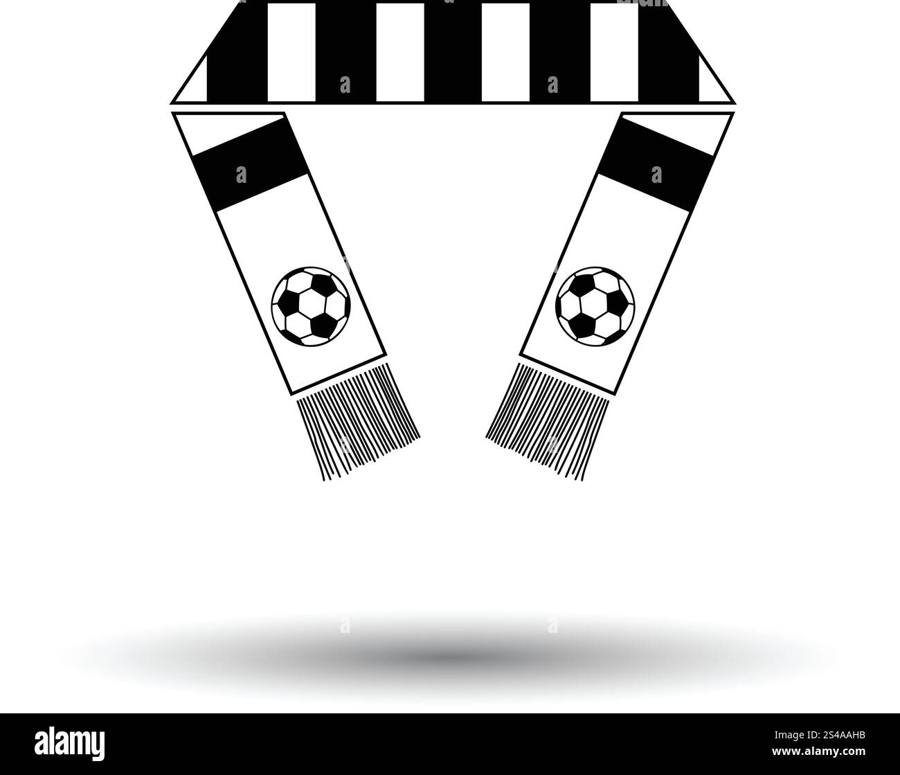 Football fans scarf icon. White background with shadow design. Vector ...