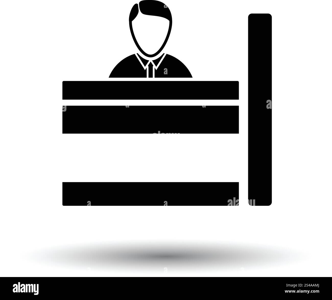 Bank clerk icon. White background with shadow design. Vector ...