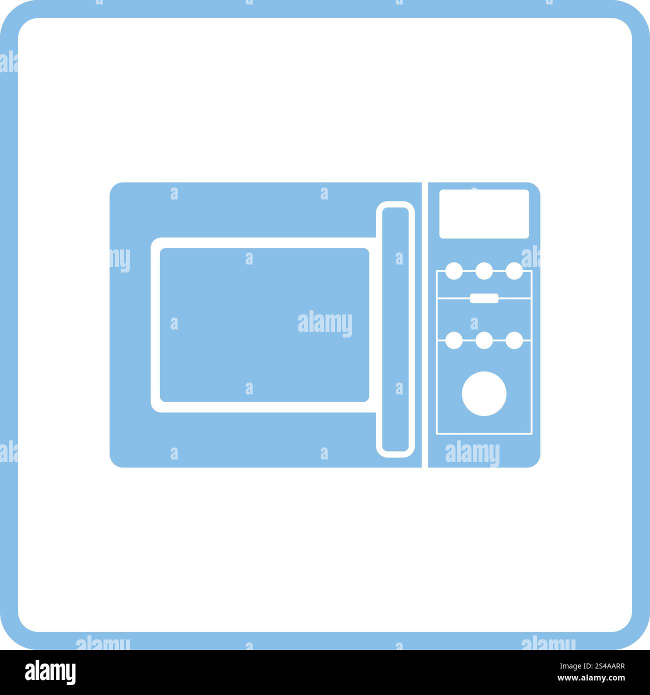 Micro wave oven icon. Blue frame design. Vector illustration Stock ...