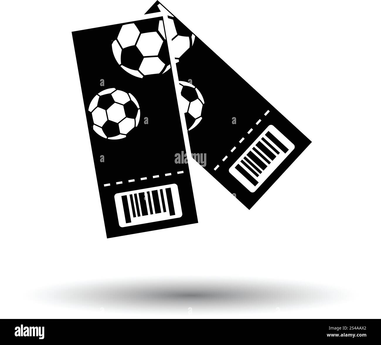 Two football tickets icon. White background with shadow design. Vector illustration Stock Vector ...