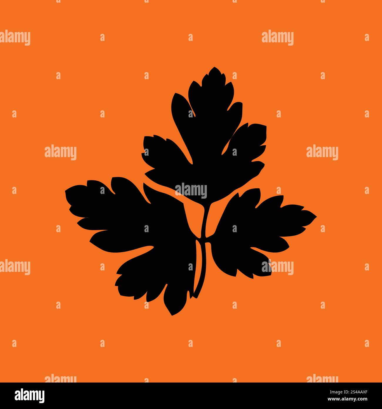 Parsley icon. Orange background with black. Vector illustration Stock ...