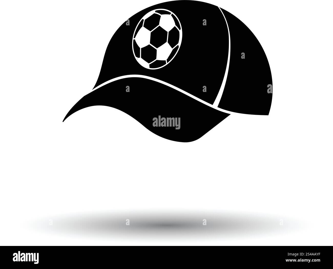 Football fans cap icon. White background with shadow design. Vector ...