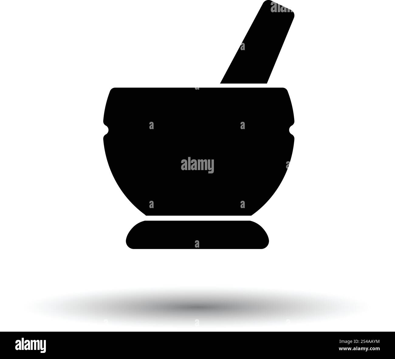Mortar and pestel icon. White background with shadow design. Vector ...
