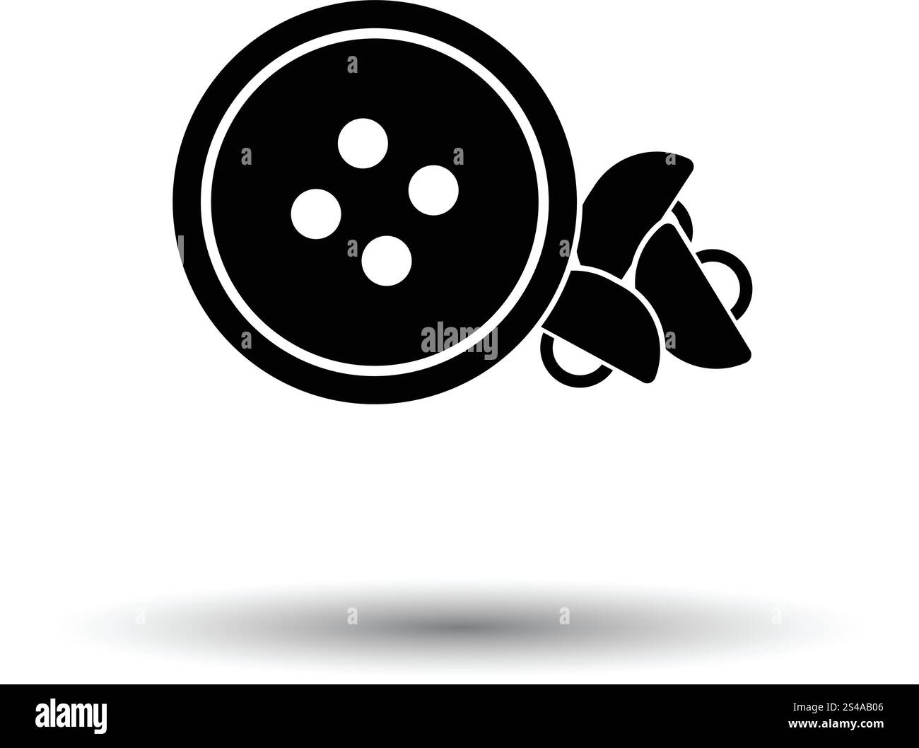 Sewing buttons icon. White background with shadow design. Vector ...