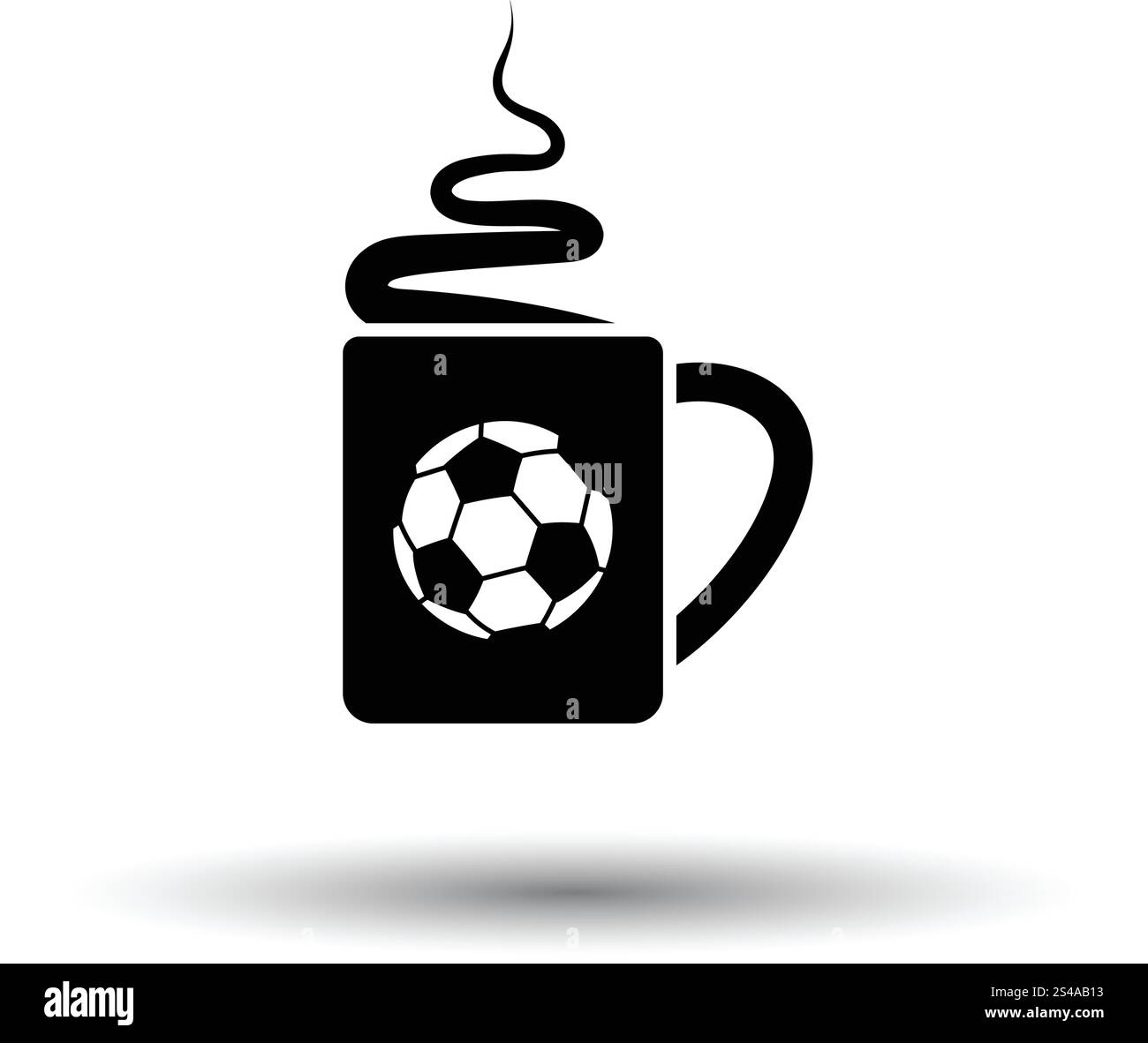 Football fans coffee cup with smoke icon. White background with shadow ...