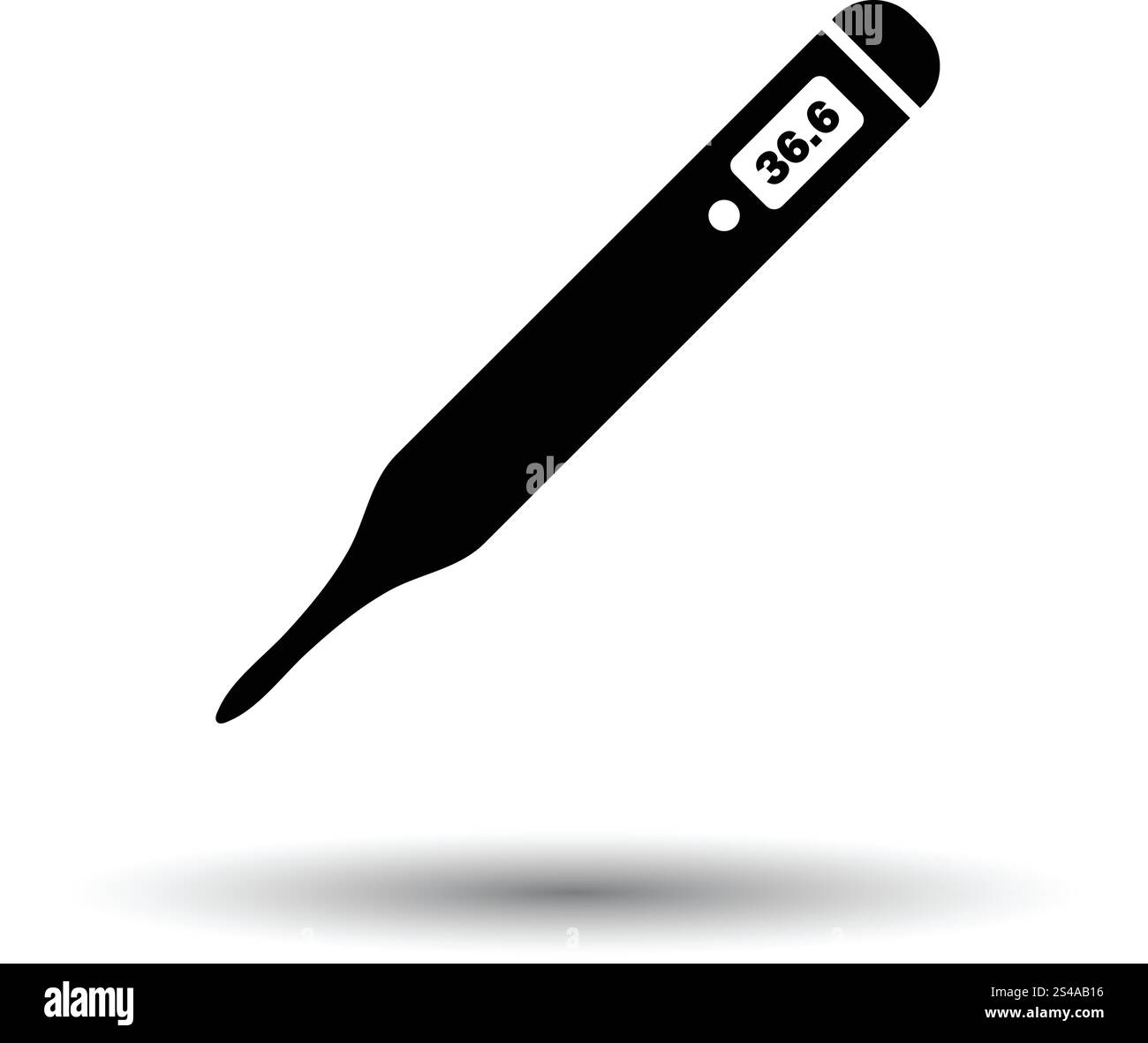 Medical thermometer icon. White background with shadow design. Vector ...