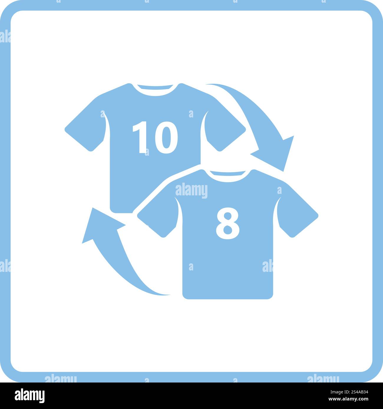 Soccer replace icon. Blue frame design. Vector illustration Stock ...