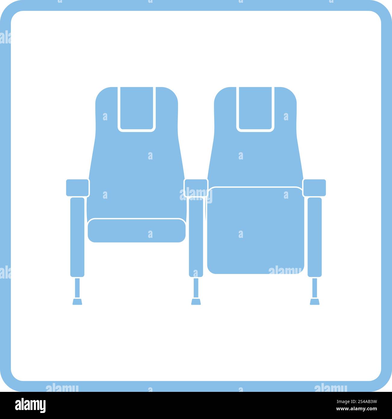 Cinema seats icon. Blue frame design. Vector illustration Stock Vector ...
