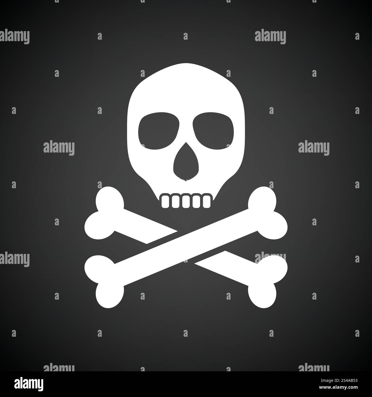 Poison sign icon. Black background with white. Vector illustration ...