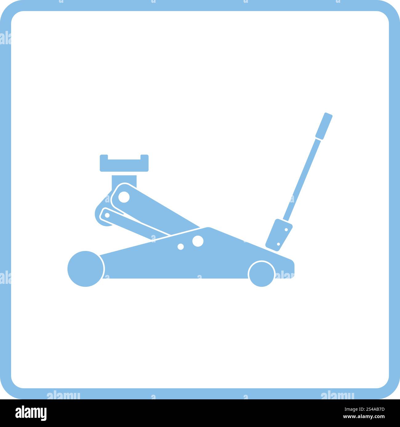 Hydraulic jack icon. Blue frame design. Vector illustration Stock ...