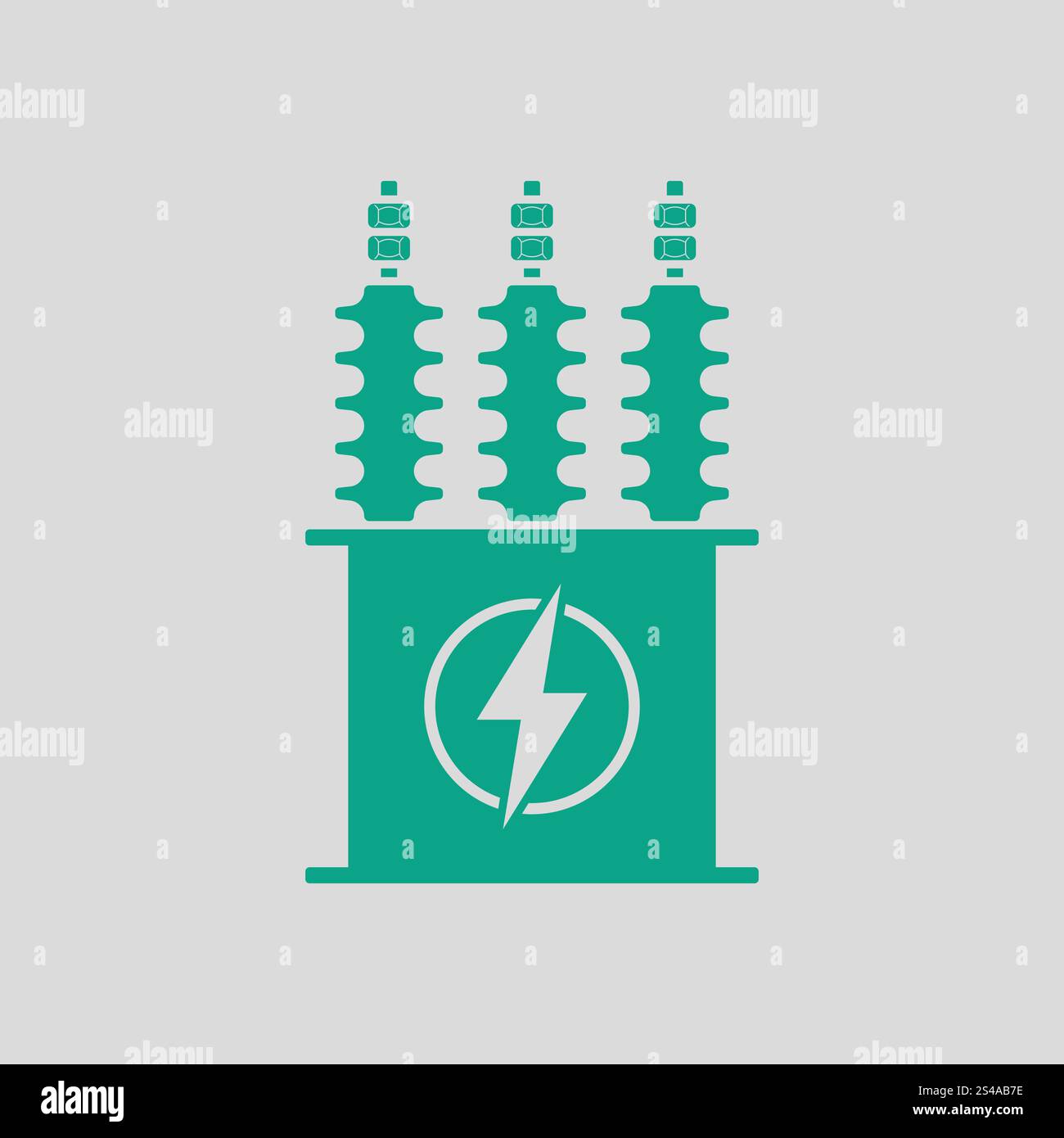 Electric transformer icon. Gray background with green. Vector ...